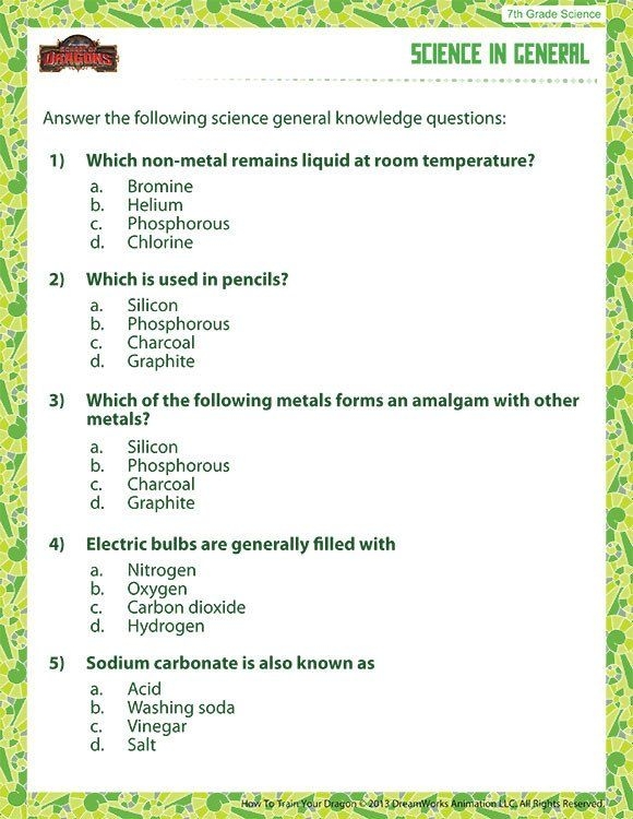 7th Grade Science Worksheets Free Printable With Answers Printable 