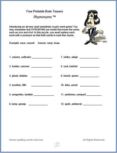 Brain Games Printable Worksheets For Adults Pdf Printable Worksheets