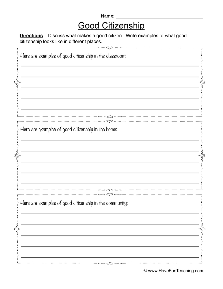 Free Citizenship Worksheets Printables Printable Worksheets