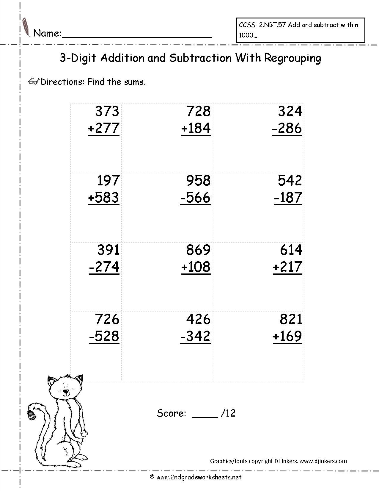 3 digit Addition And Subtraction Printable Worksheets Printable 3 digit Addition And Subtraction Printable Worksheets Printable