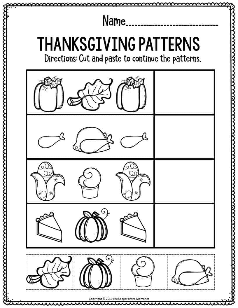 Free Printable Thanksgiving Worksheets For Preschoolers Printable