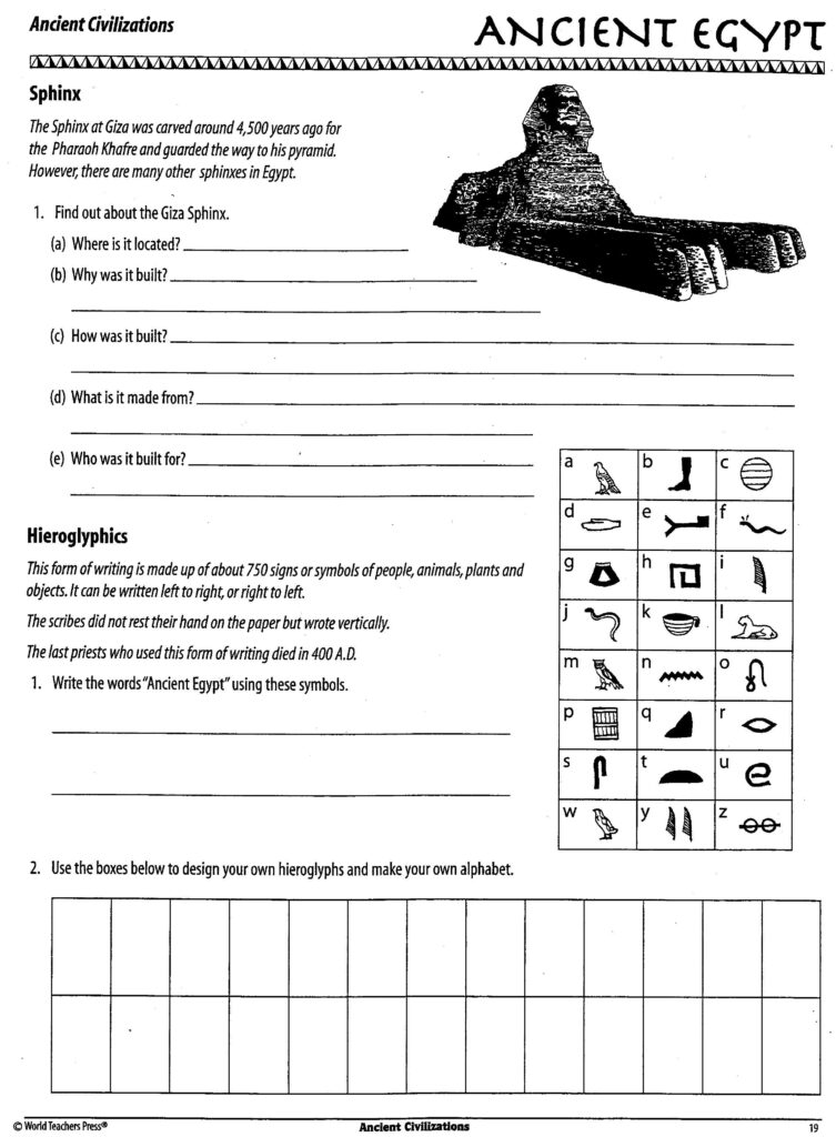 Ancient Egypt Printable Worksheets Pdf Learning How To Read - Printable ...