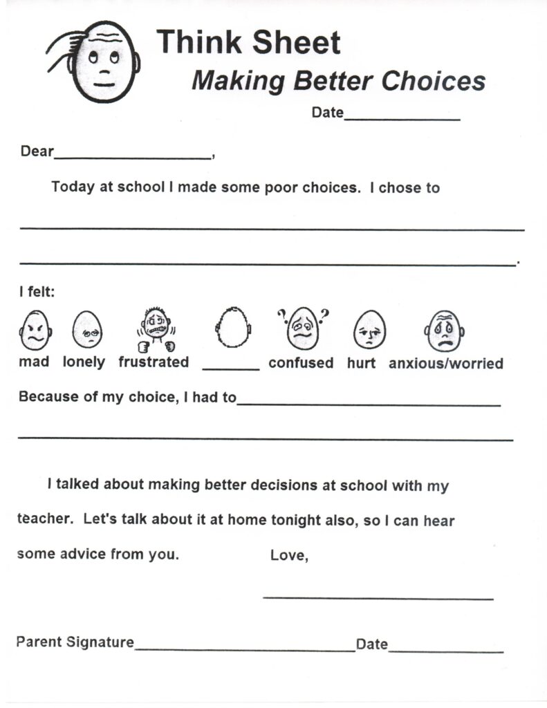 Behavior Worksheets Printable Free - Printable Worksheets