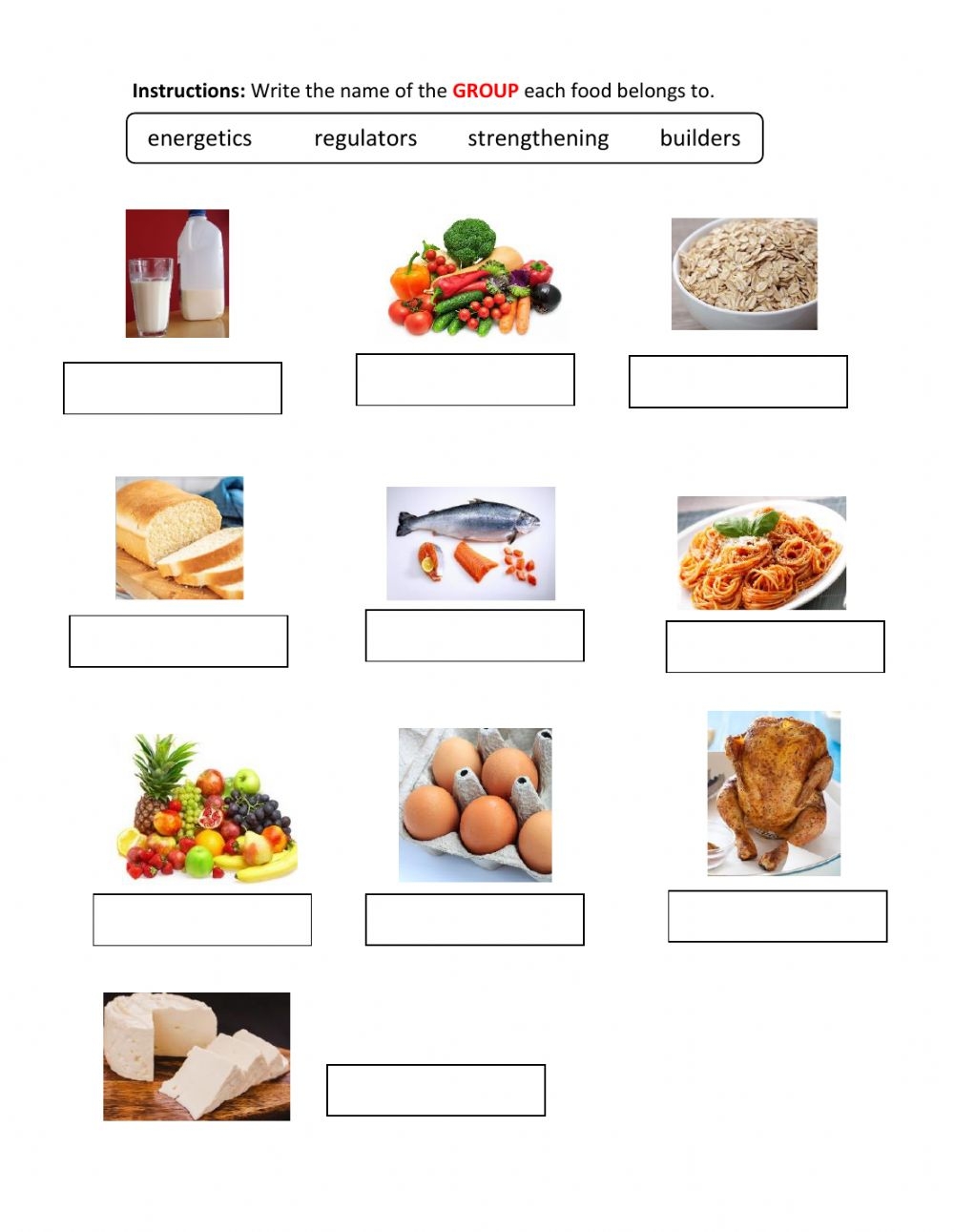 Food Groups Online Activity For Second Grade Printable Worksheets