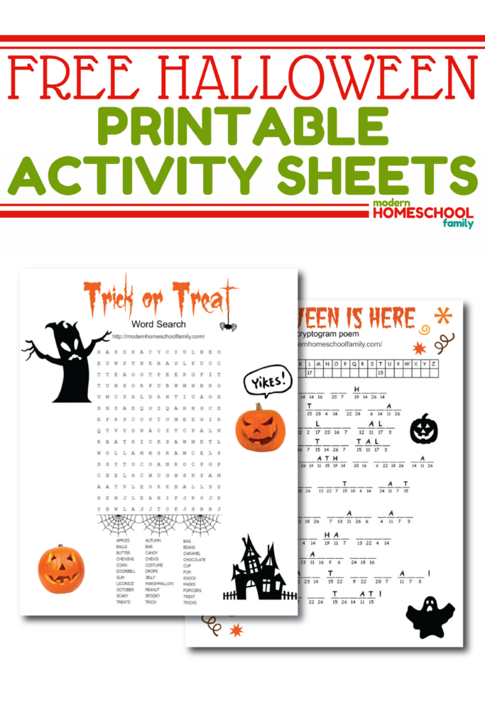 Free Halloween Printable Activity Sheets By Modern Homeschool Family ...