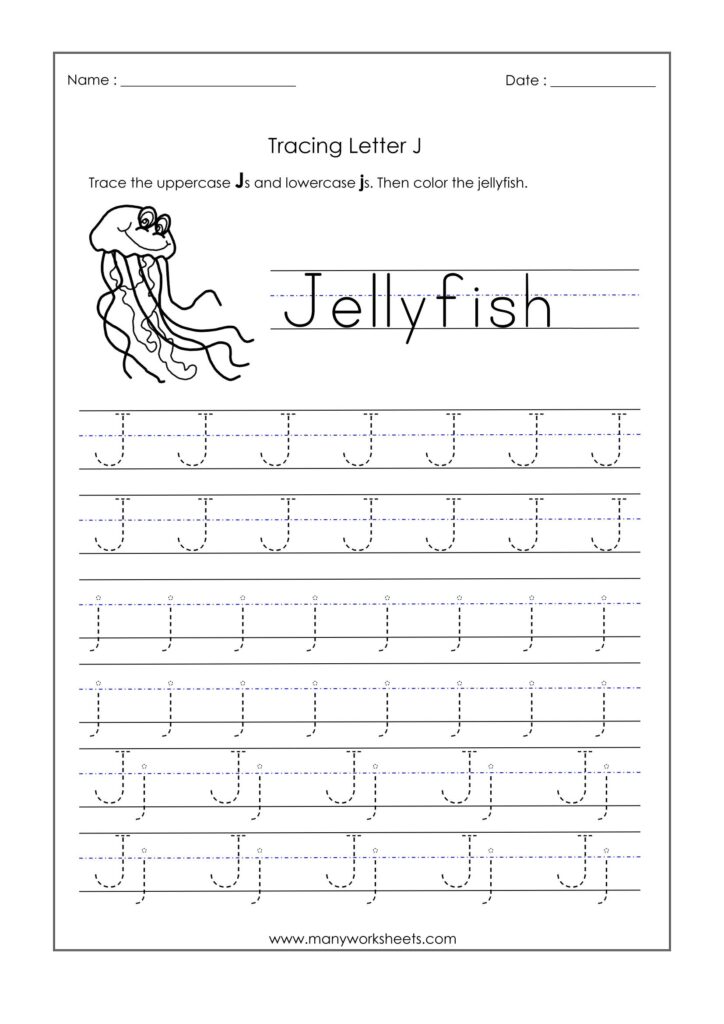 Free Printable Letter J Tracing Worksheets Dot To Dot Name Tracing ...
