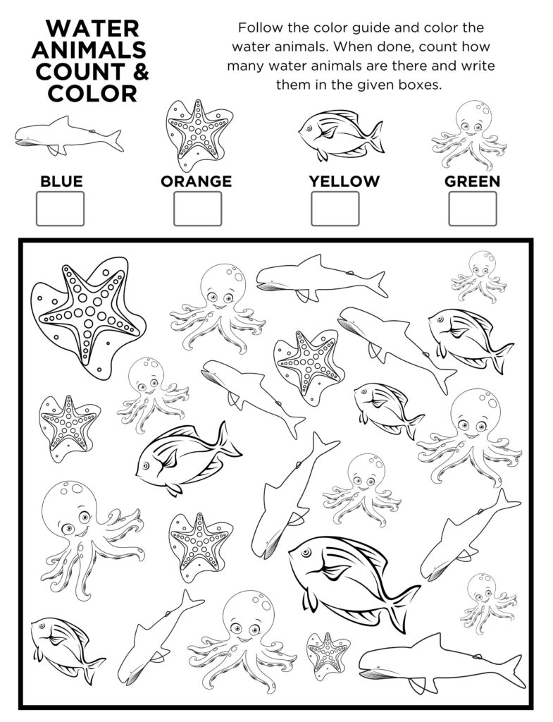 Free Printable Ocean Animals I Spy Count And Color Activity Page For ...