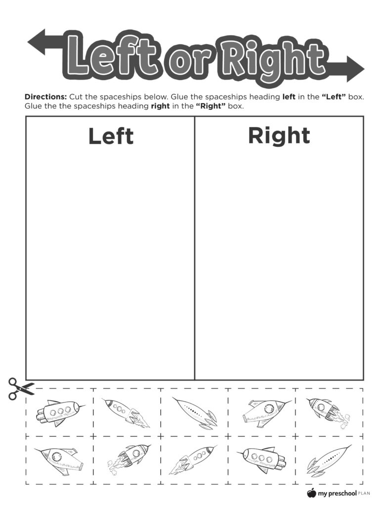 Printable Left And Right Worksheets For Kindergarten - Printable Worksheets