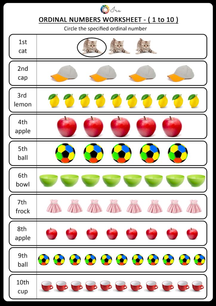 Printable Ordinal Numbers Worksheets For Kindergarten - Printable ...
