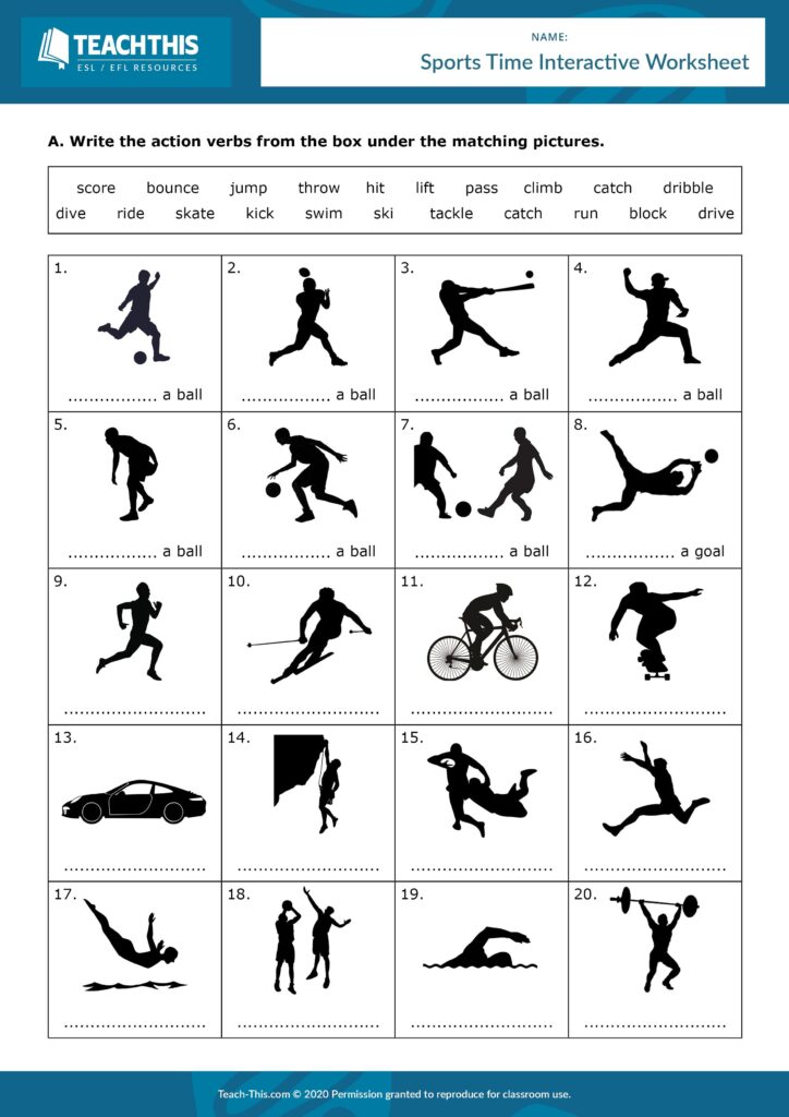 Pin On Sports ESL Resources - Printable Worksheets